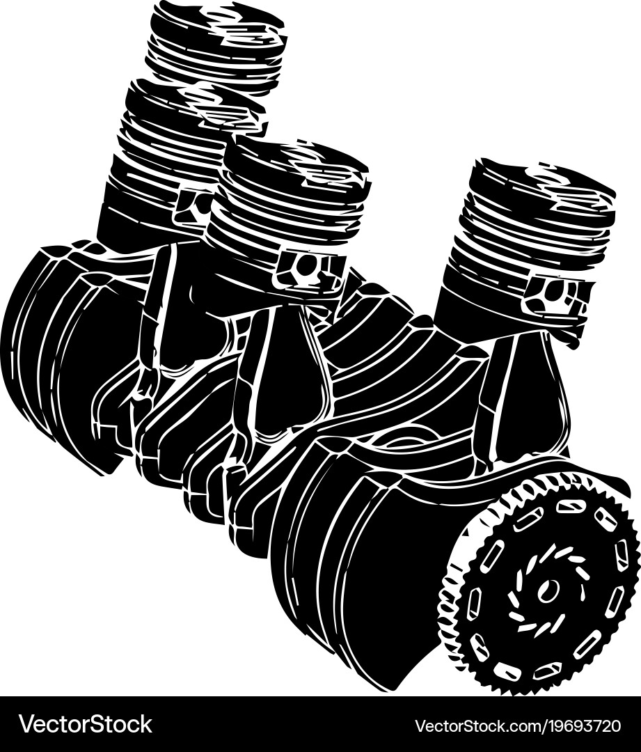 Engine over white background Royalty Free Vector Image
