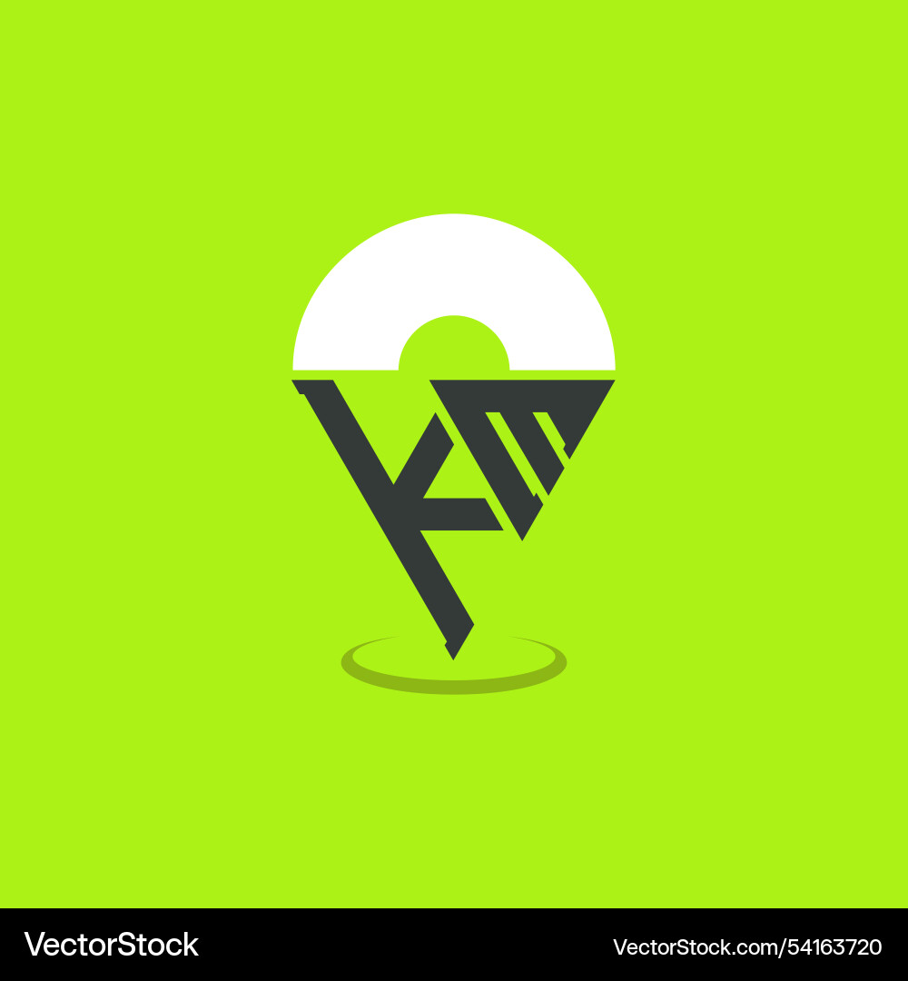 Letter km location logo design modern initials Vector Image