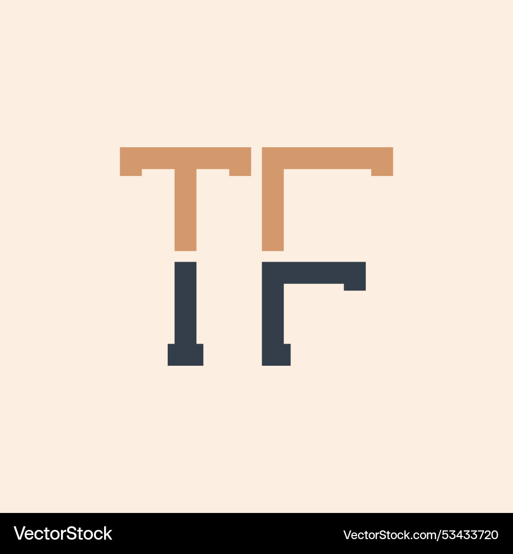 Modern tf letter logo design creative and Vector Image