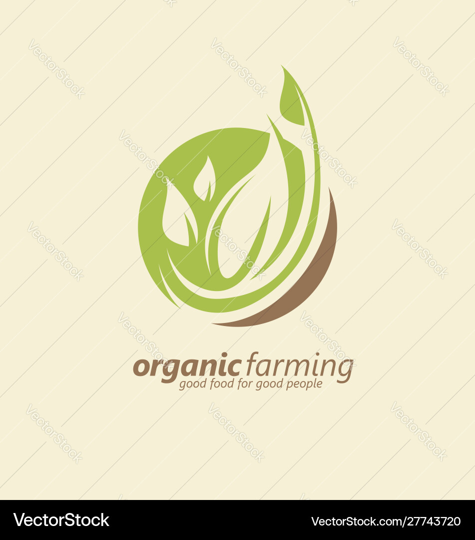 Organic farm logo design idea Royalty Free Vector Image