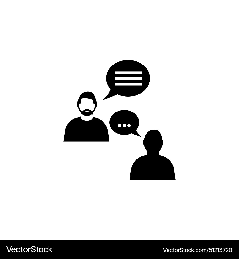 Speaking people talking chat flat icon Royalty Free Vector