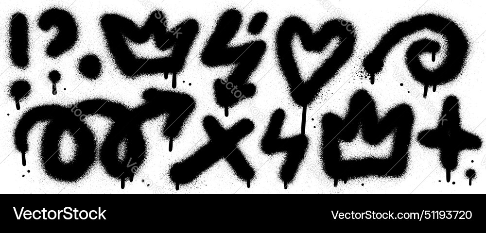Spray textured graffiti doodle punk and girly Vector Image