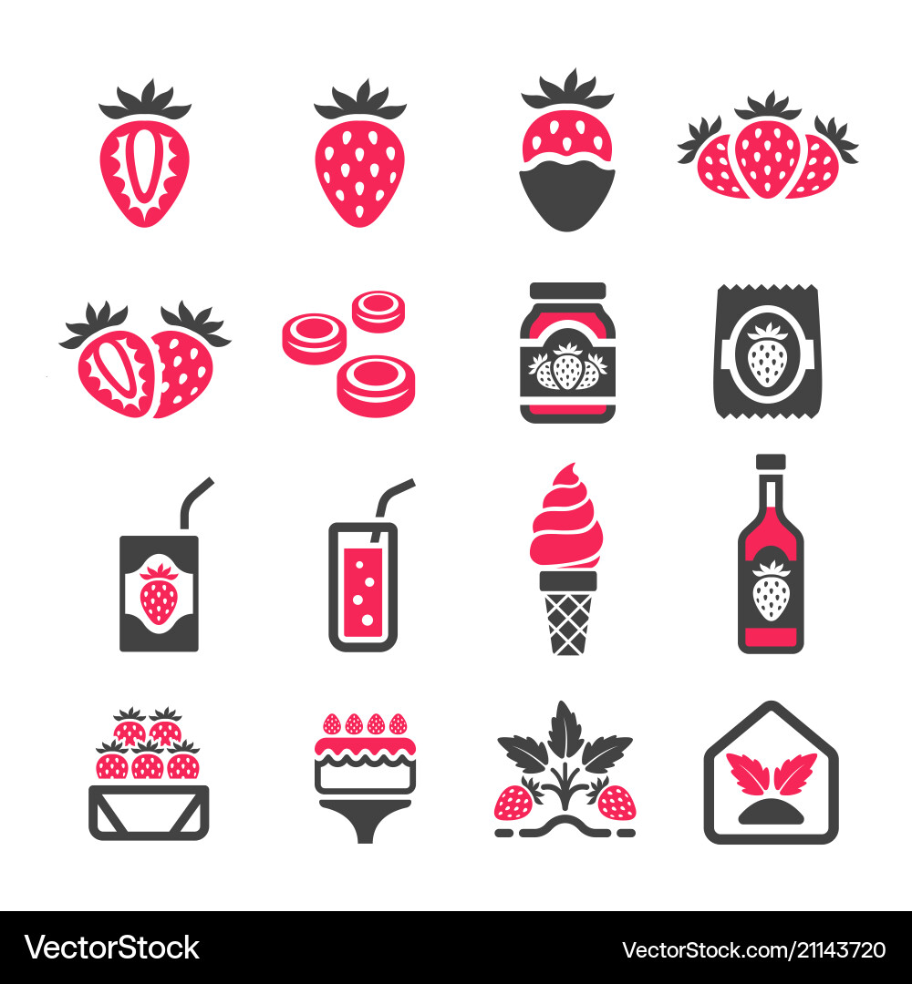 Strawberry icon Royalty Free Vector Image - VectorStock