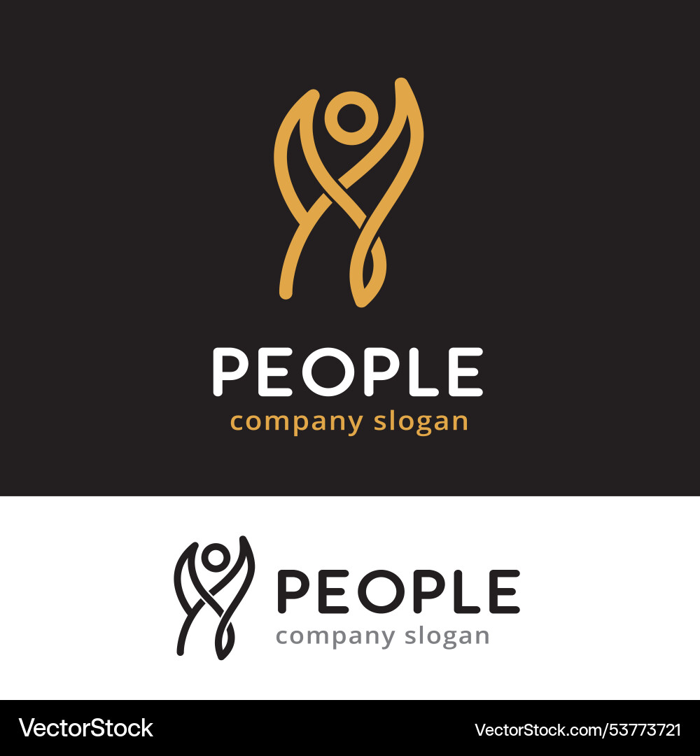 Abstract people logo template design emblem Vector Image