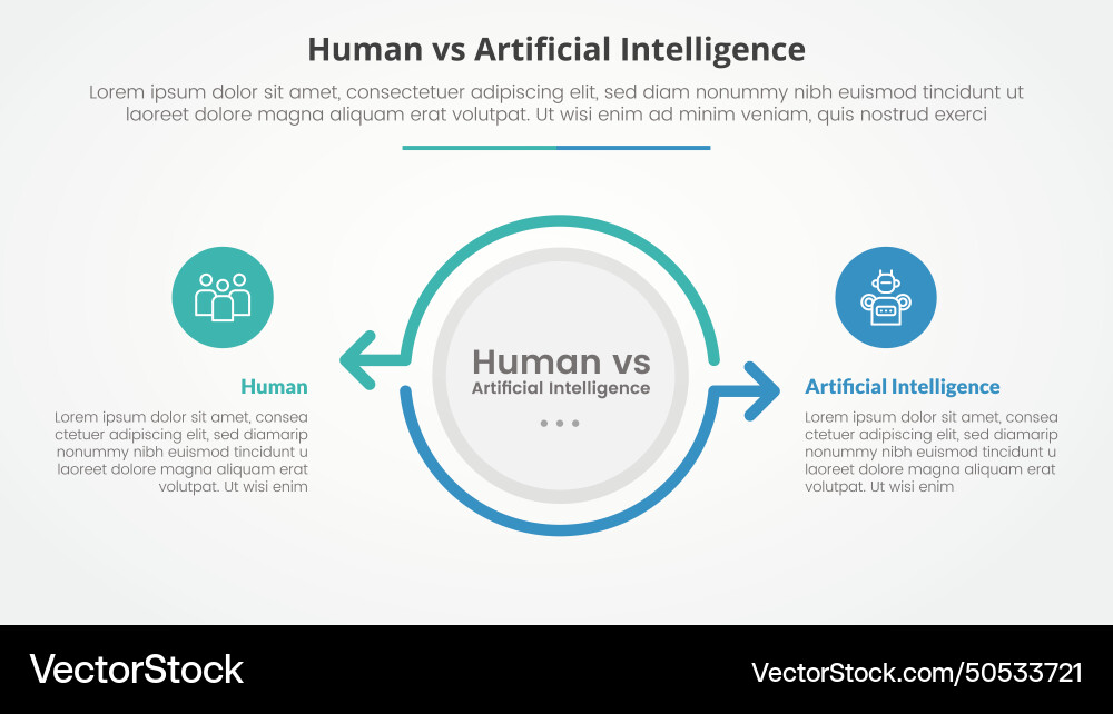 AI vs Human Employee Comparison Royalty Free Vector Image