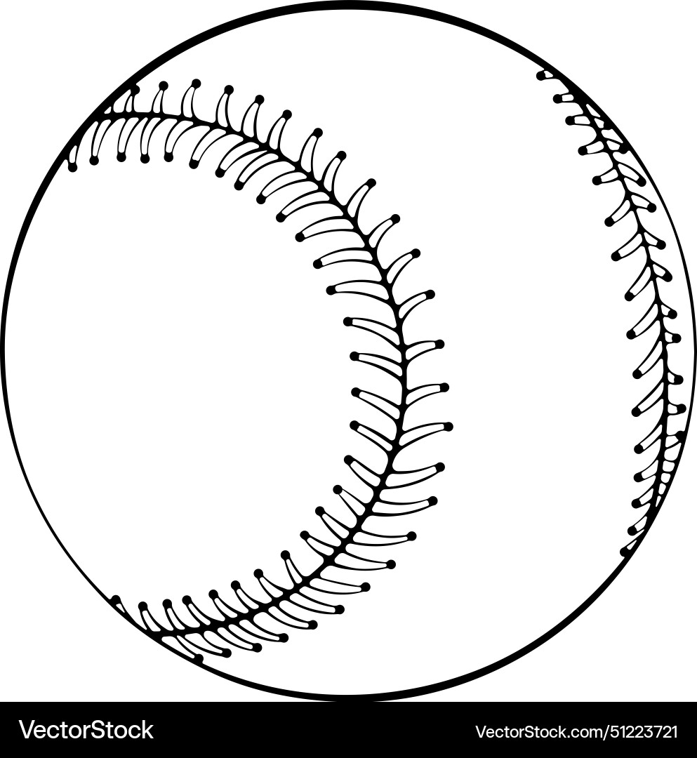 Baseball ball line art Royalty Free Vector Image