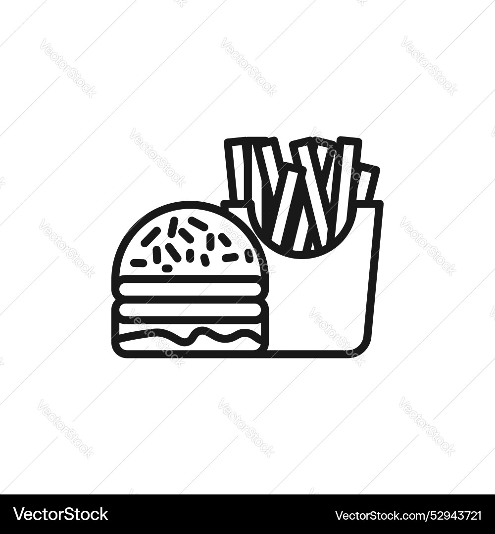Burger fries icon Royalty Free Vector Image - VectorStock