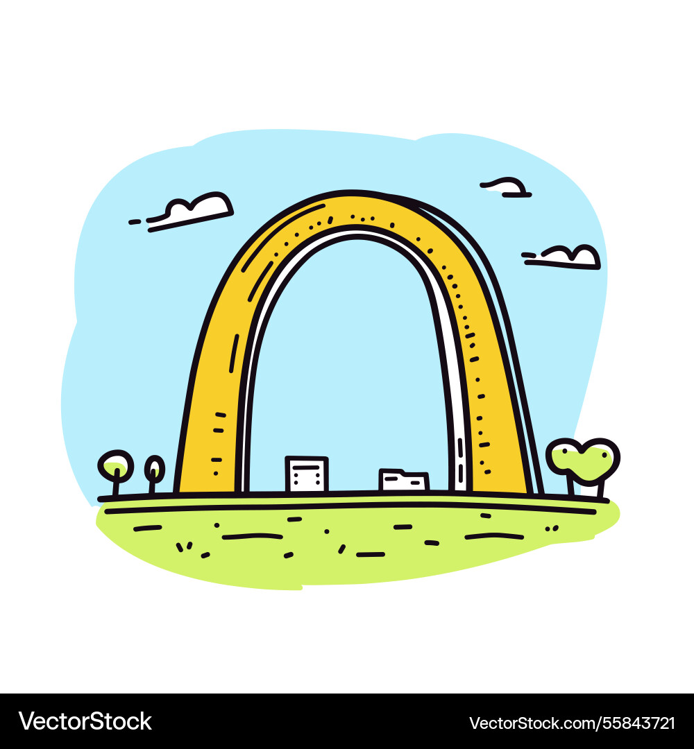 Gateway arch in an doodle inca cartoon style Vector Image