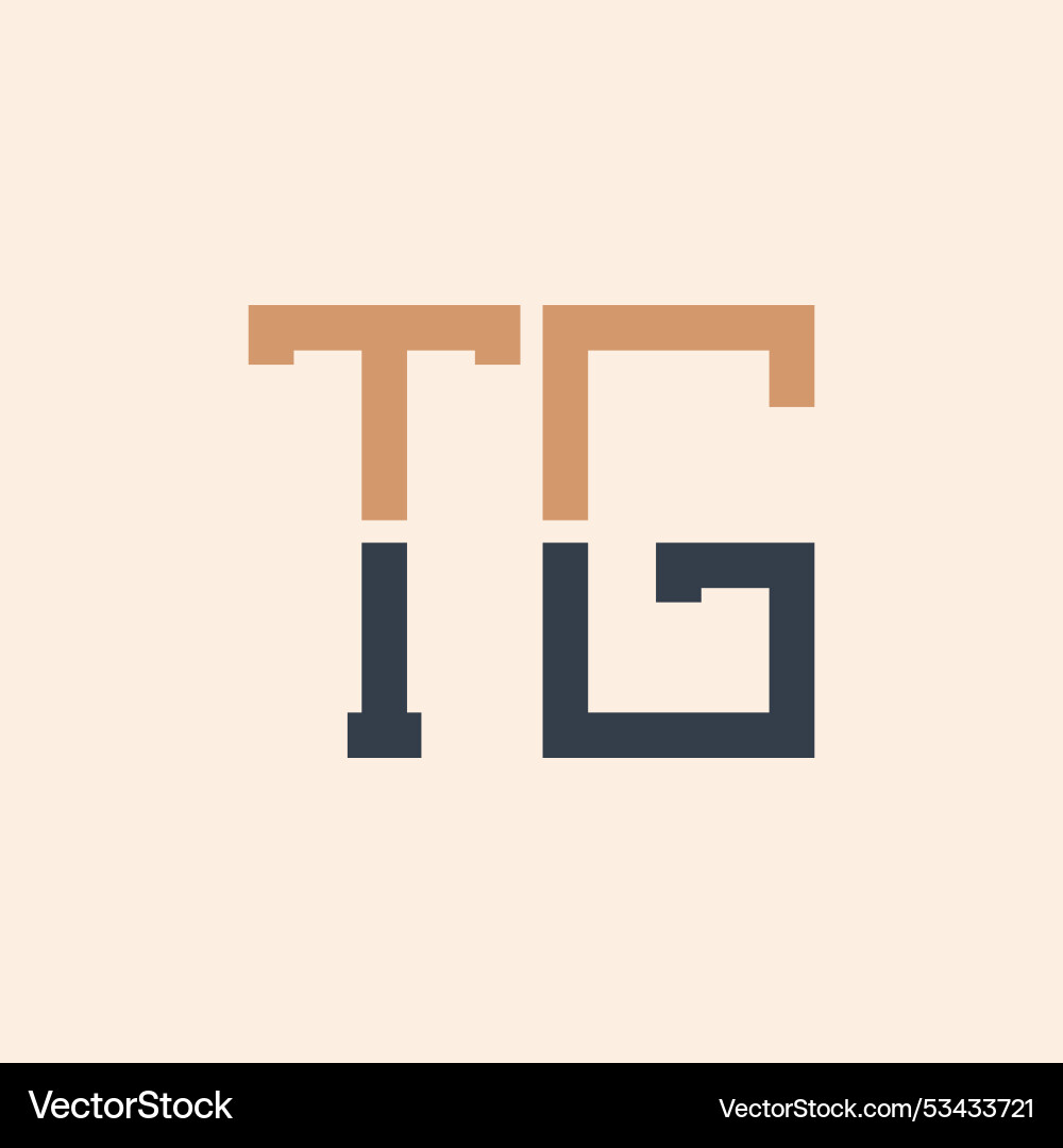 Modern tg letter logo design creative Royalty Free Vector