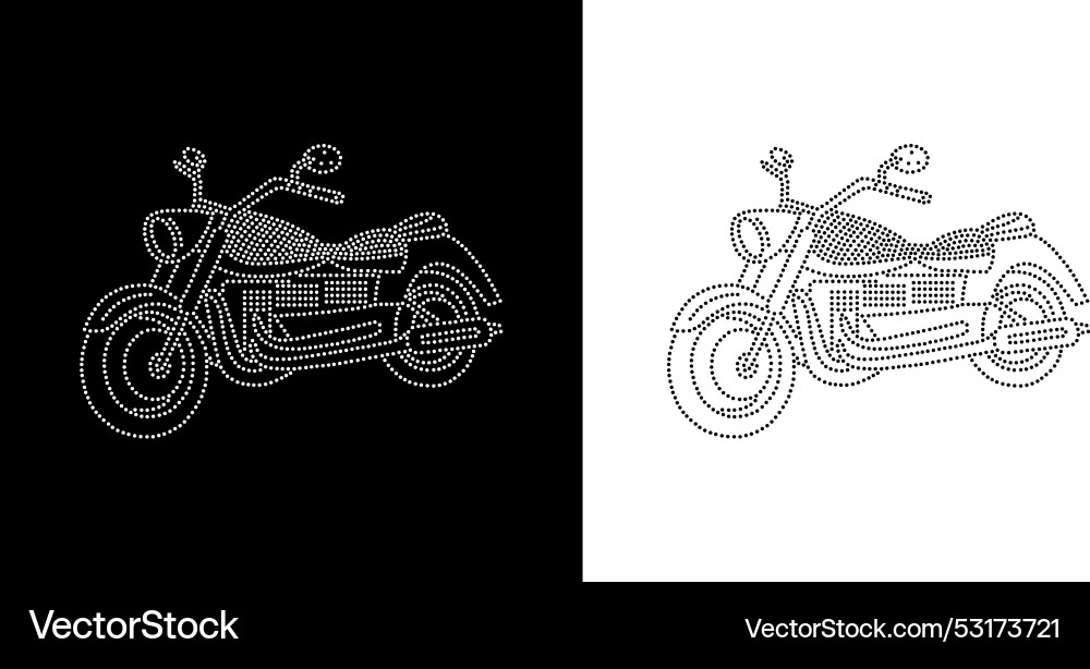 Rhinestone unique modern motorbike design Vector Image