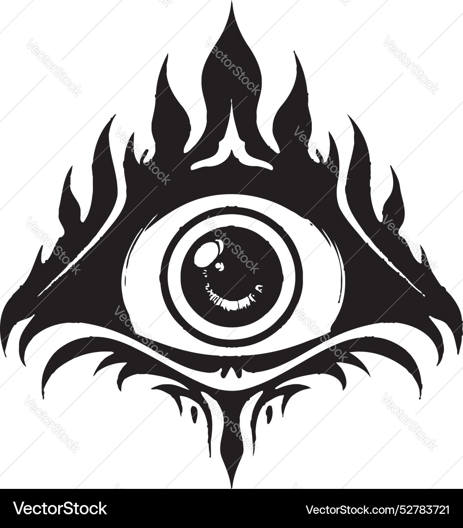 Sinister stare demon hand holding eyeball design Vector Image