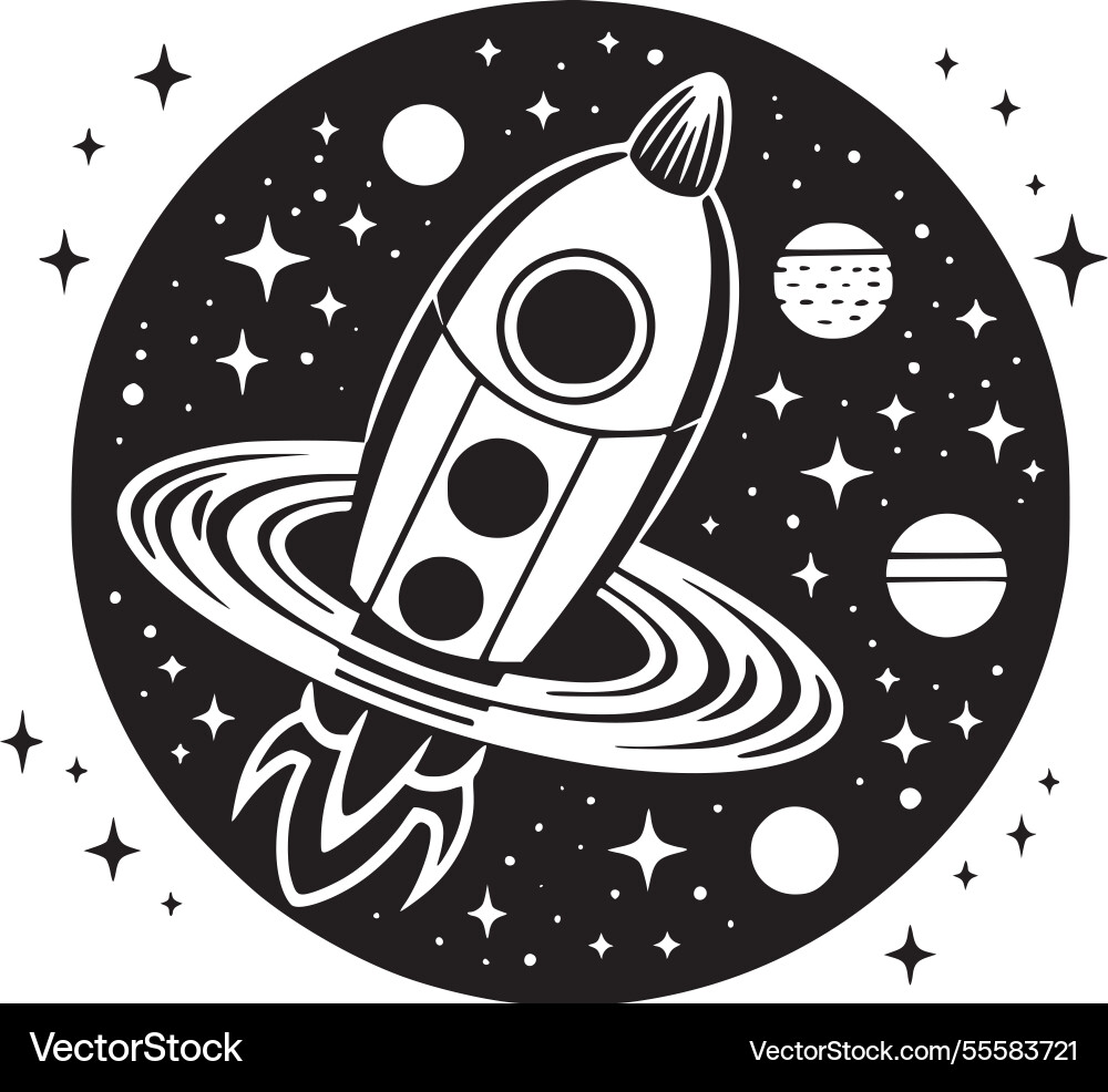 Space - black and white Royalty Free Vector Image