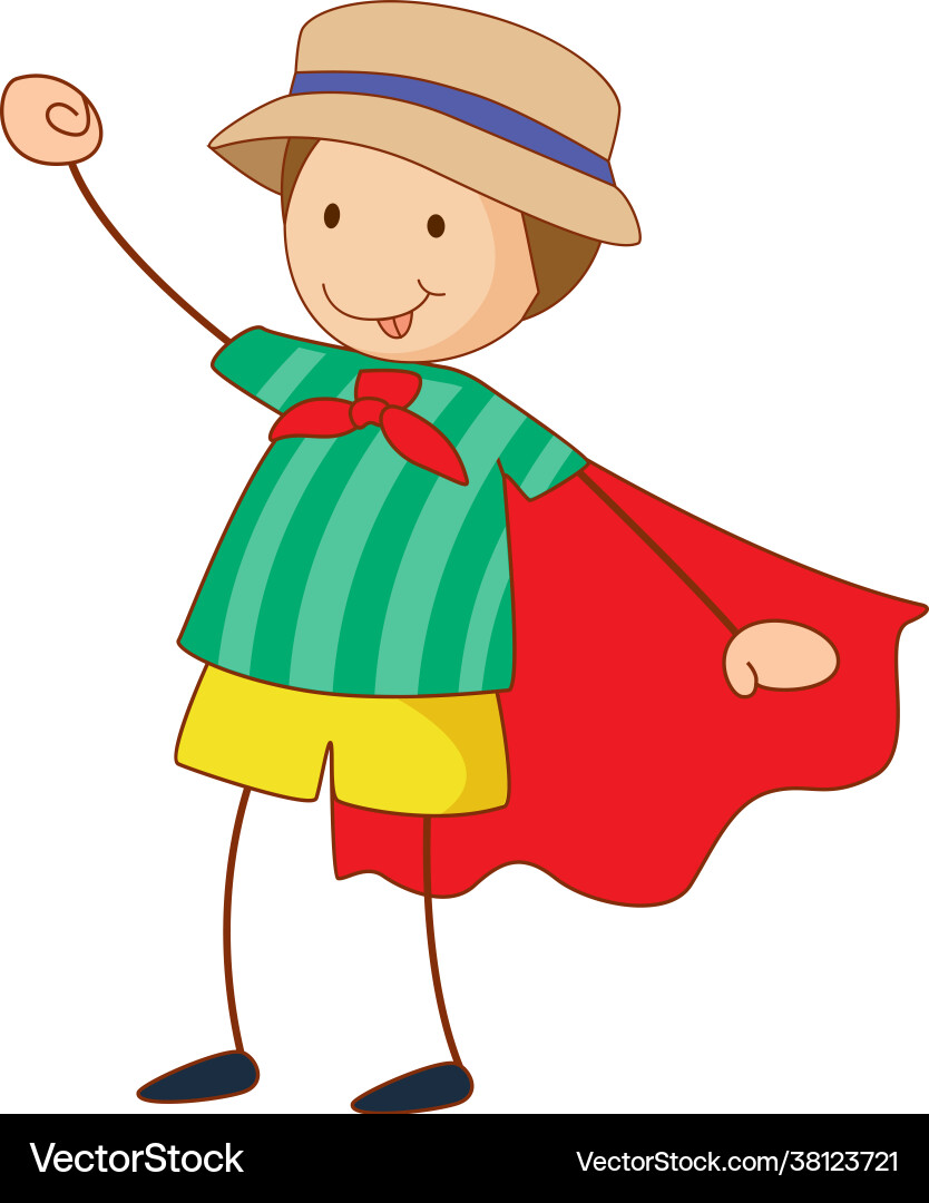 Super hero boy cartoon character in hand drawn Vector Image