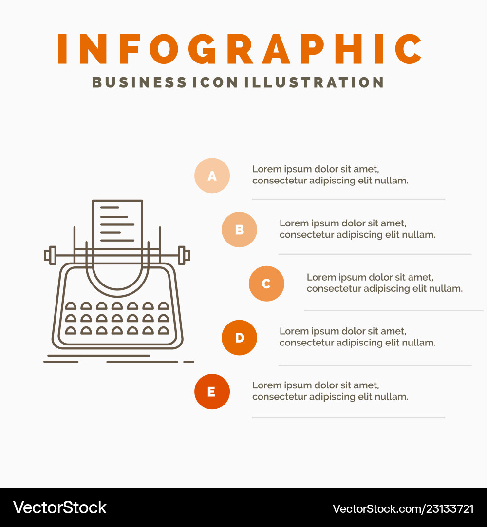 Typewriter & Writing Infographics Royalty Free Vector