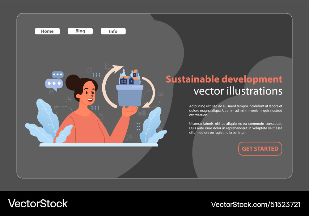 Woman holds miniature envisioning Royalty Free Vector Image