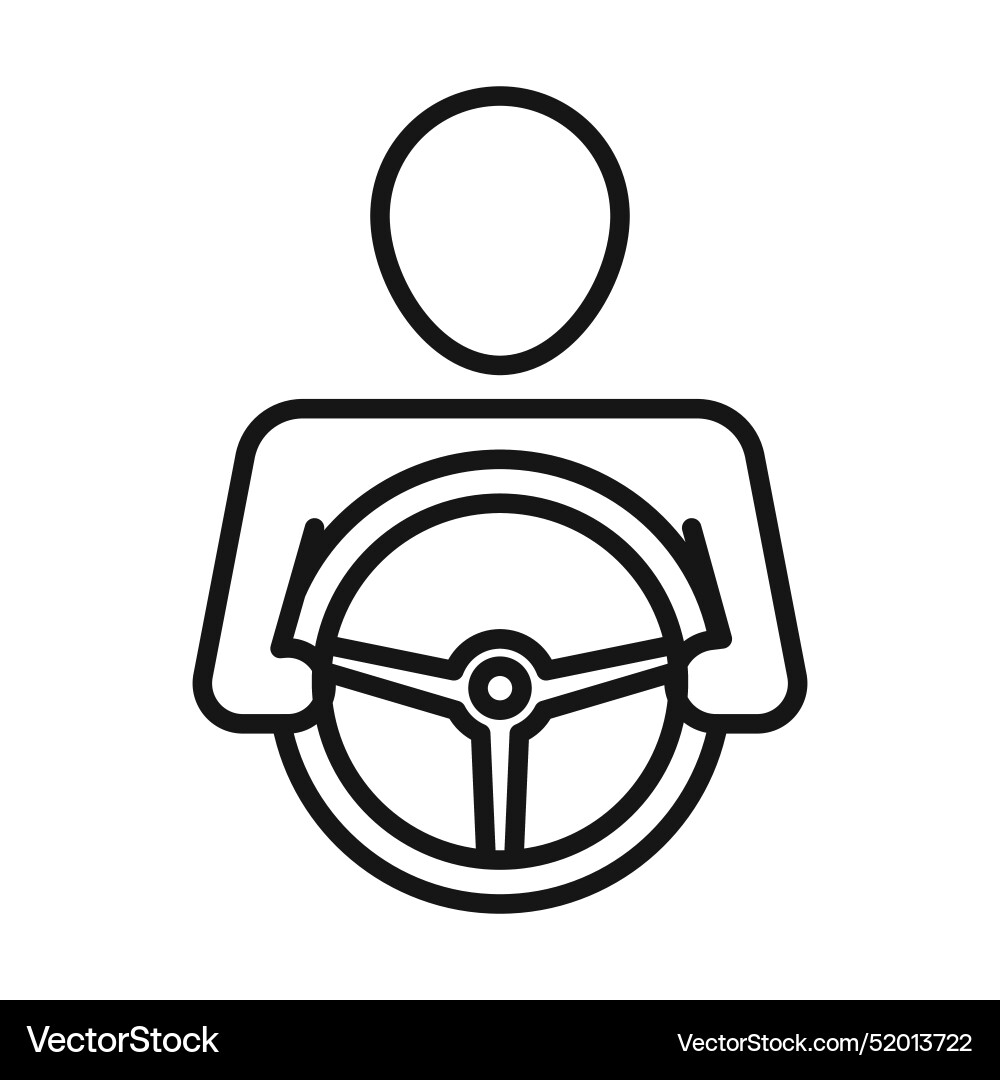 Car driver icon black line art Royalty Free Vector Image