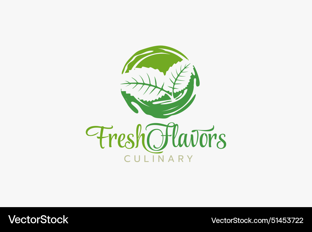 Fresh flavors culinary logo with a combination Vector Image