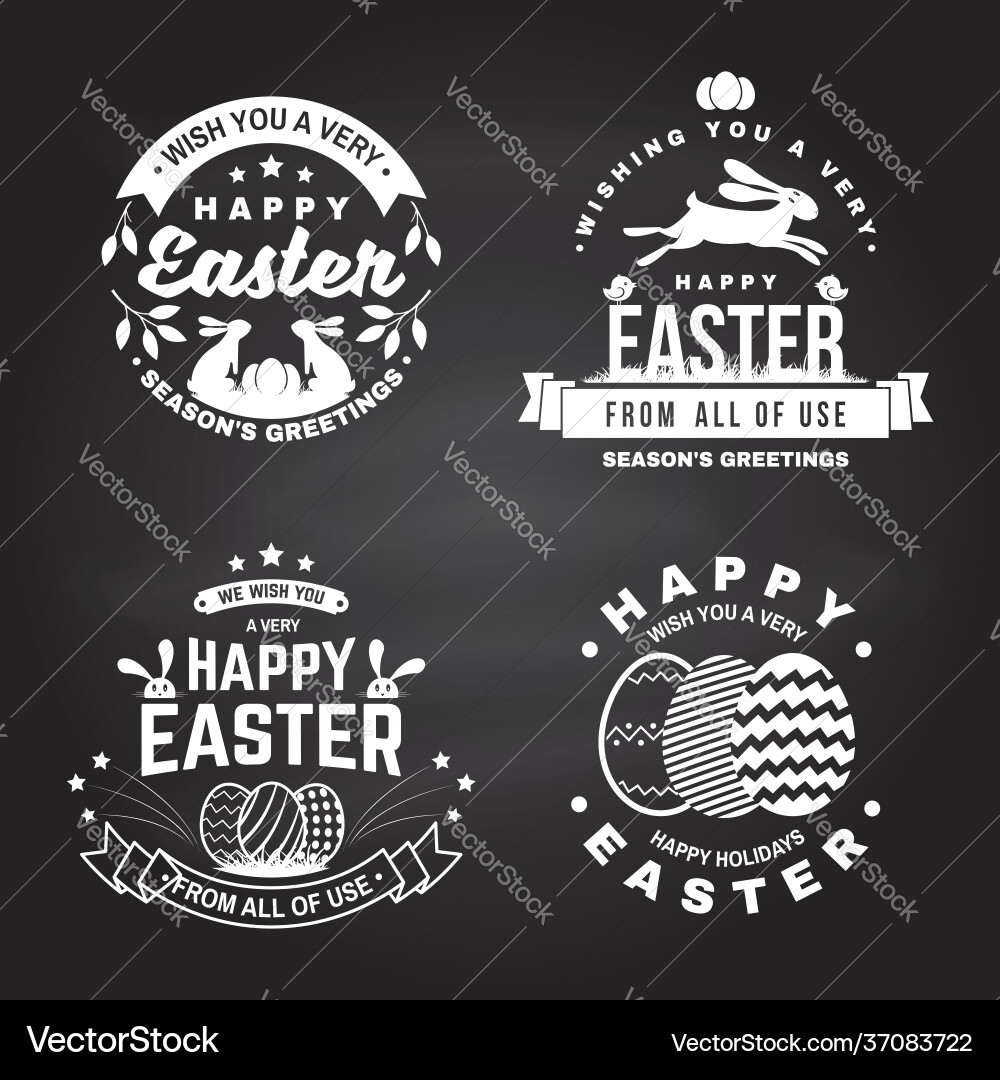 Happy easter card badge logo sign Royalty Free Vector Image