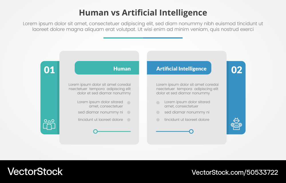 Human employee vs ai artificial intelligence Vector Image
