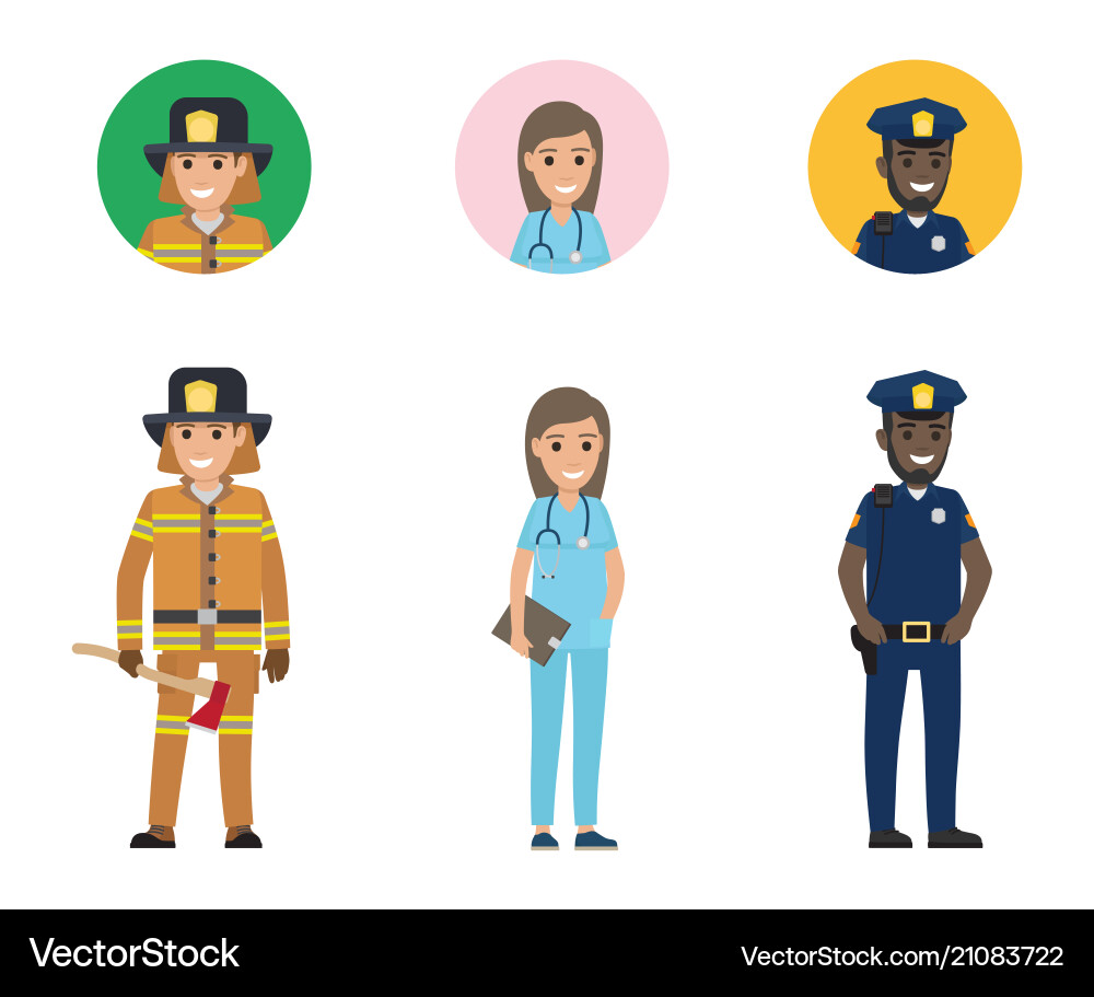 Profession Icons - Diverse People Royalty Free Vector Image