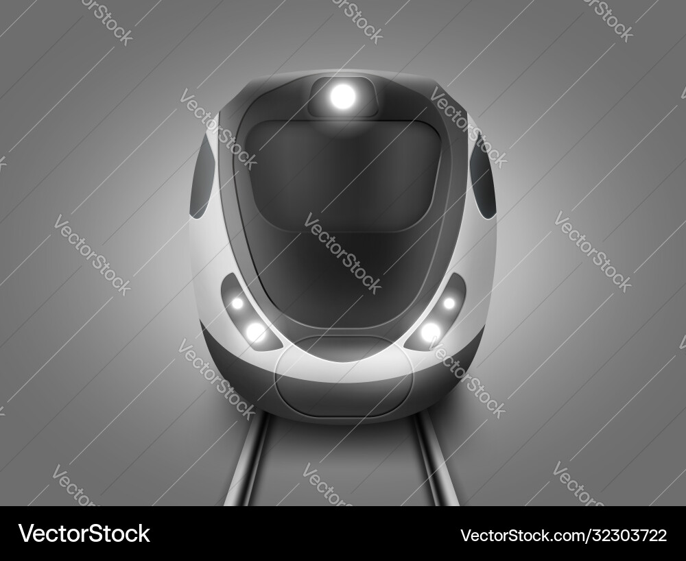 Realistic modern subway train front view Vector Image