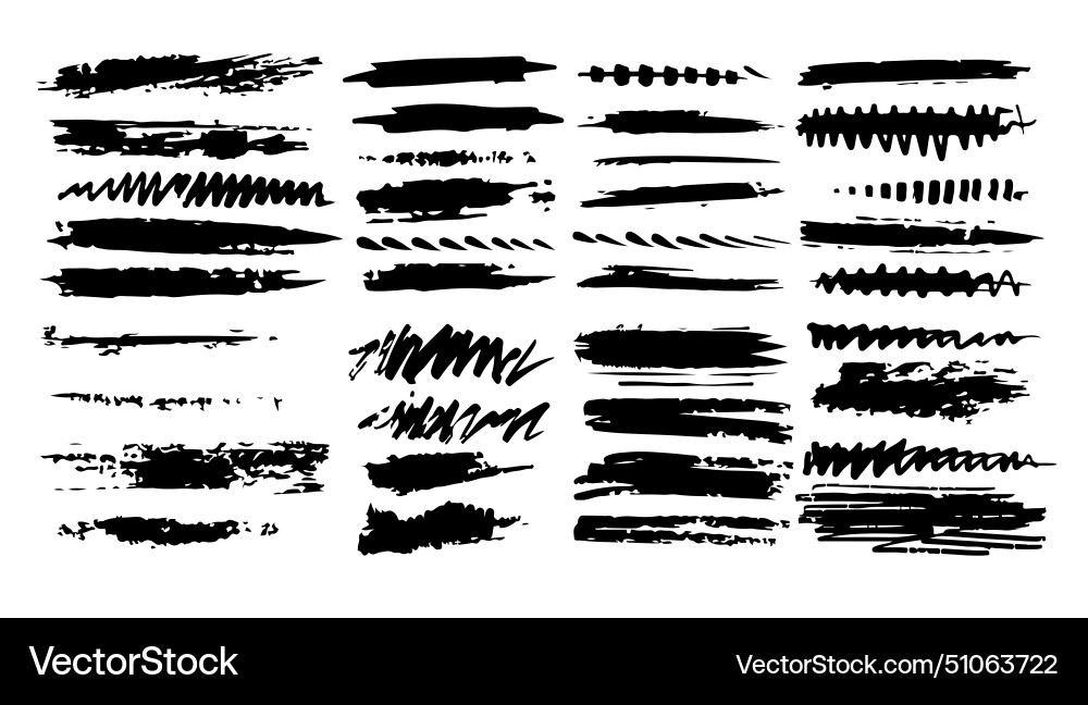 Underline brushstroke set collection shape Vector Image