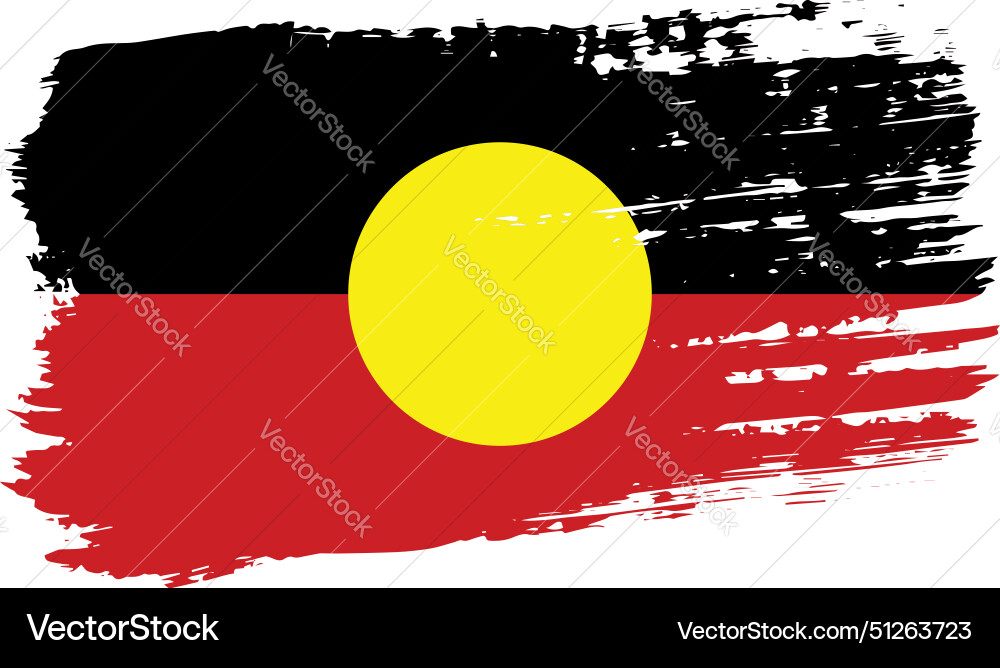 Australian aboriginal flag wide brush stroke Vector Image