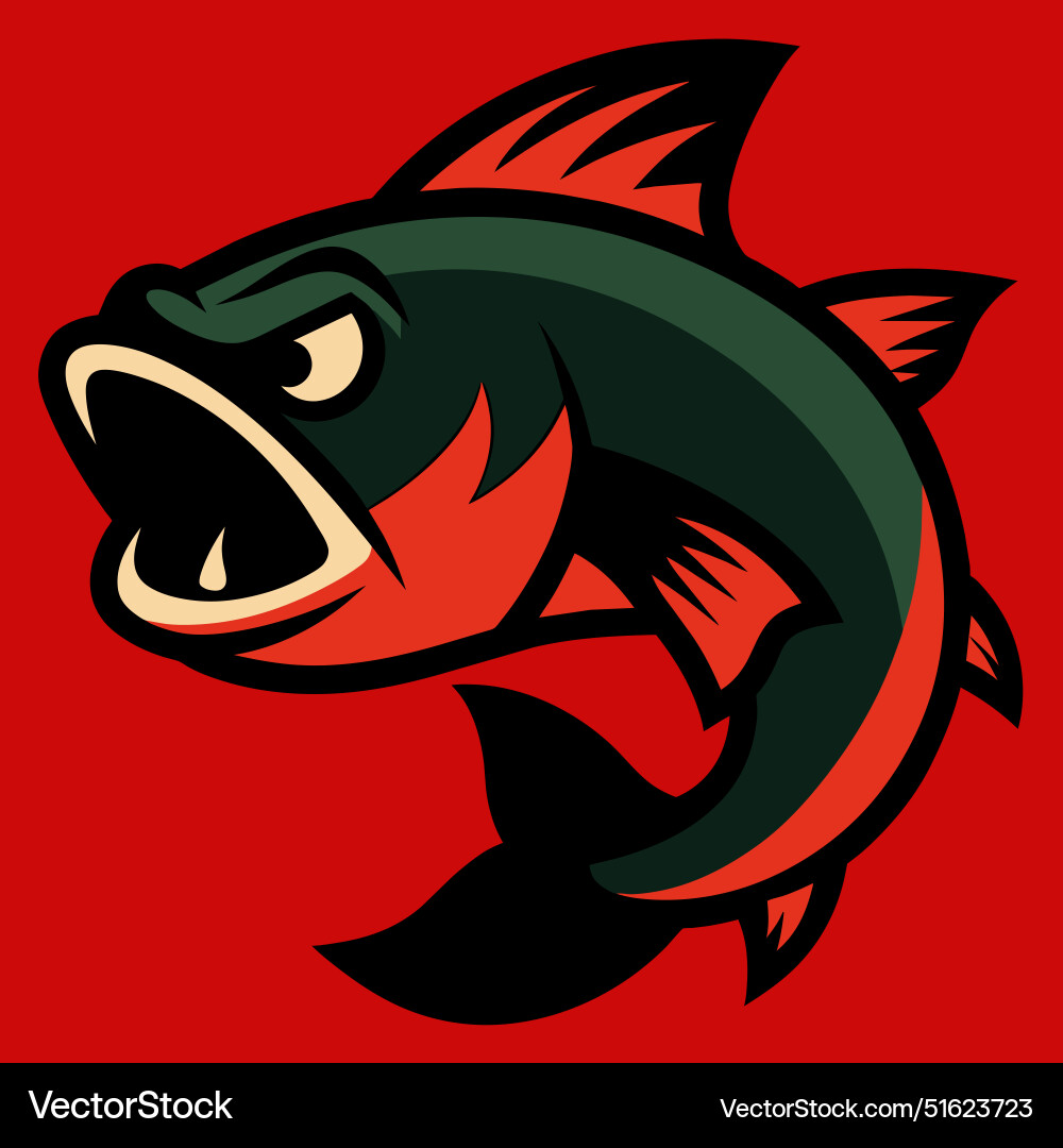 Bowfin fish angry icon Royalty Free Vector Image