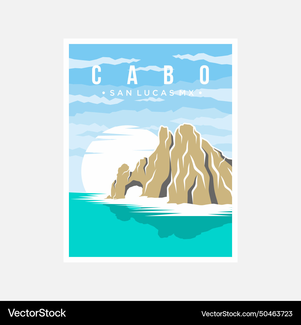 Cabo san lucas poster design Royalty Free Vector Image