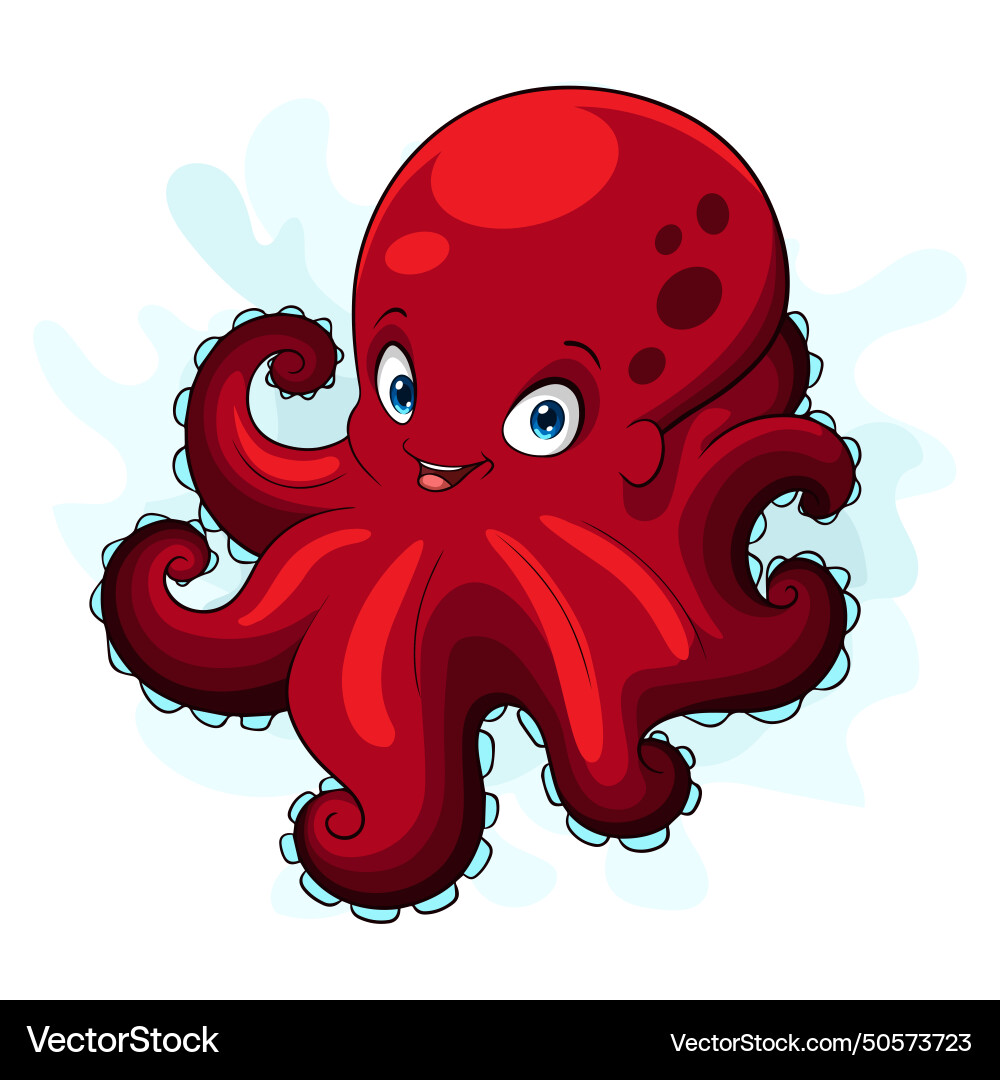 Cartoon octopus on white background Royalty Free Vector