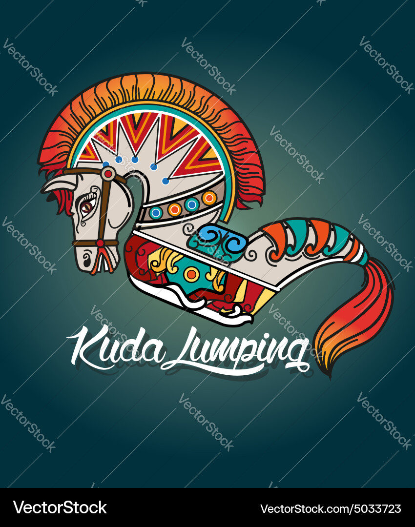 Javanese Kuda Lumping Horse Art Royalty Free Vector Image