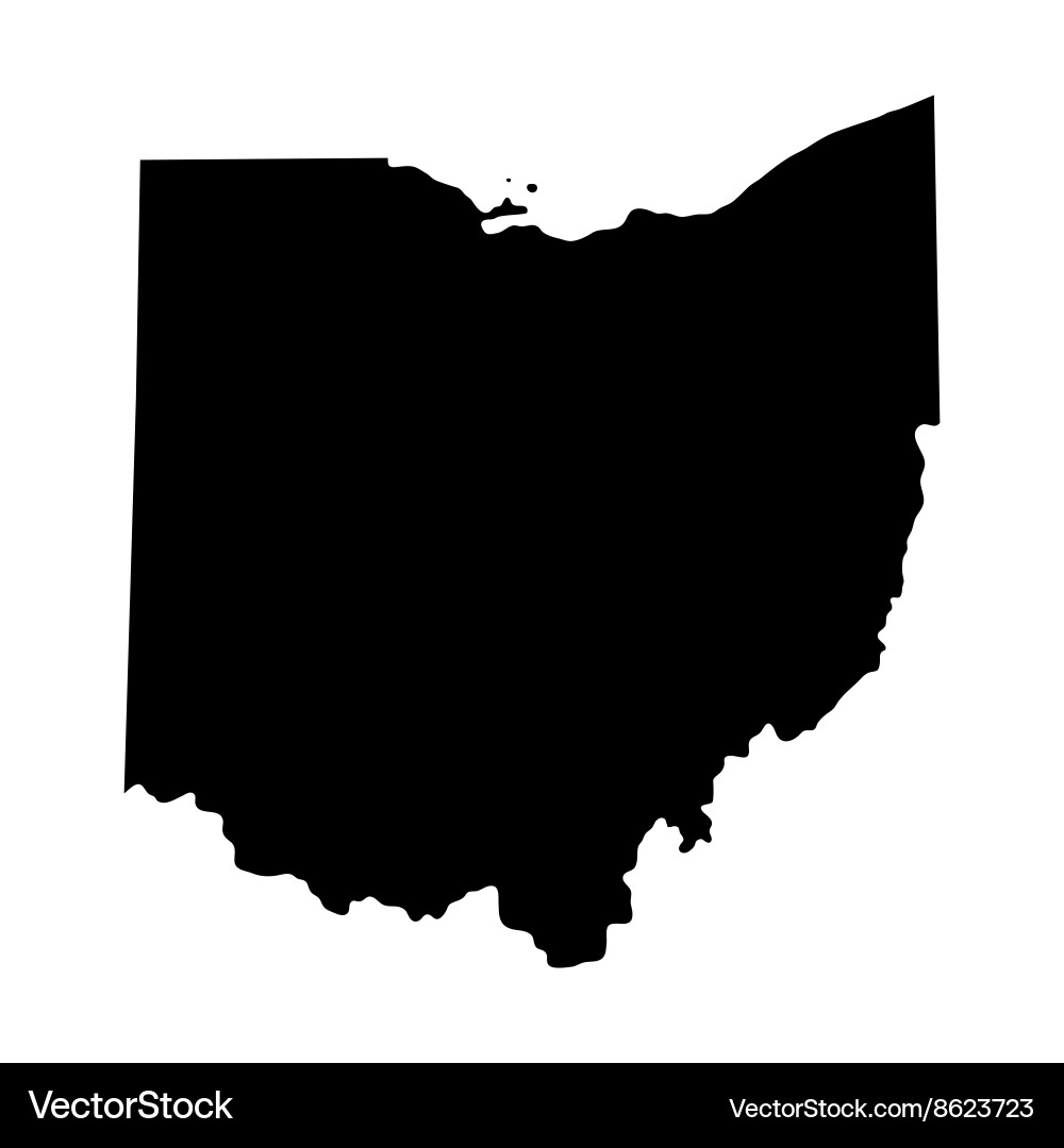 Map of the us state ohio Royalty Free Vector Image