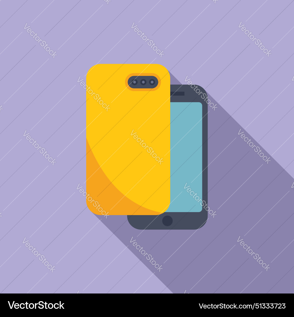 Modern smartphone with yellow case Royalty Free Vector Image