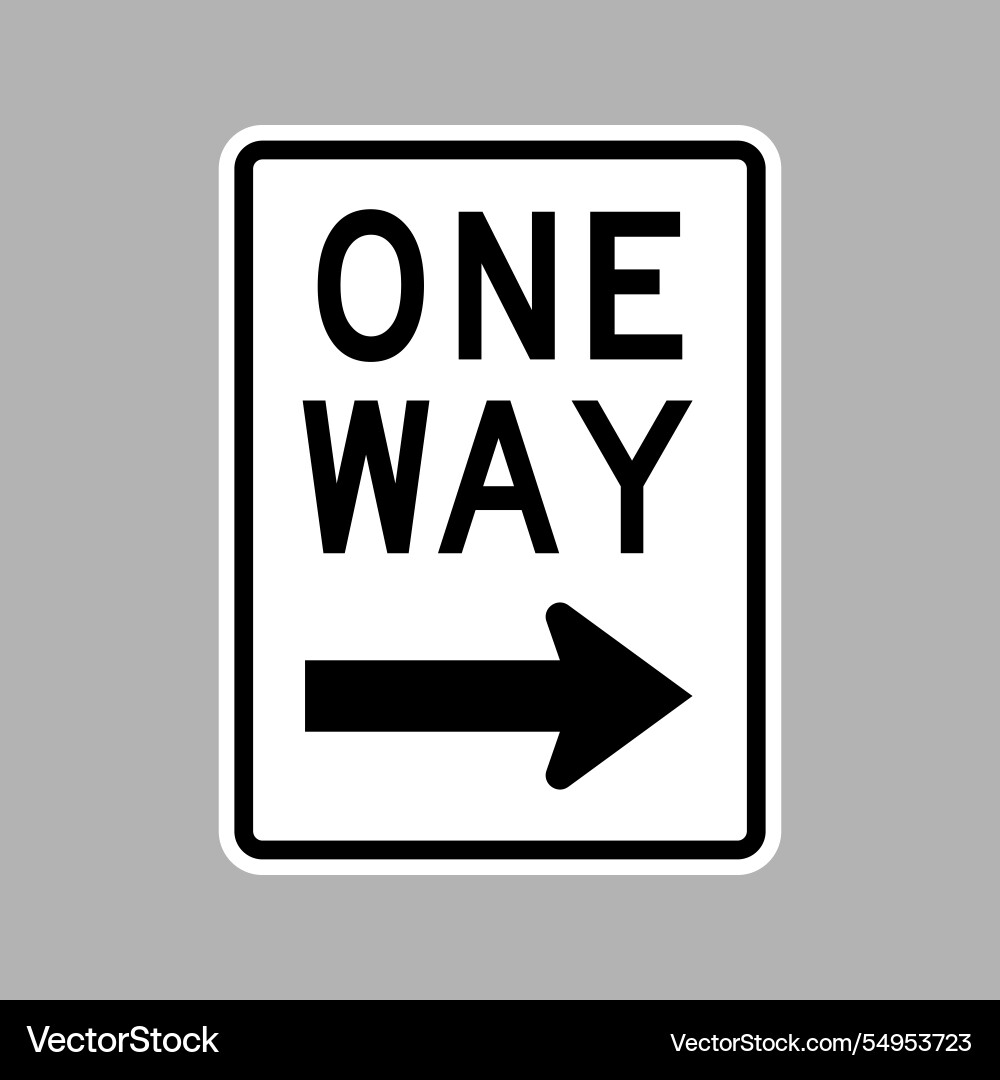 One way right sign text and arrow Royalty Free Vector Image