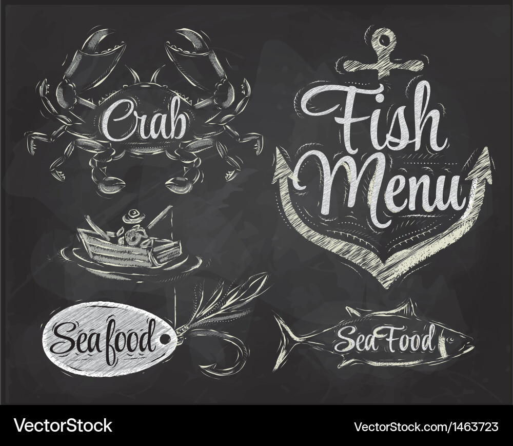 Seafood Chalkboard Menu Royalty Free Vector Image