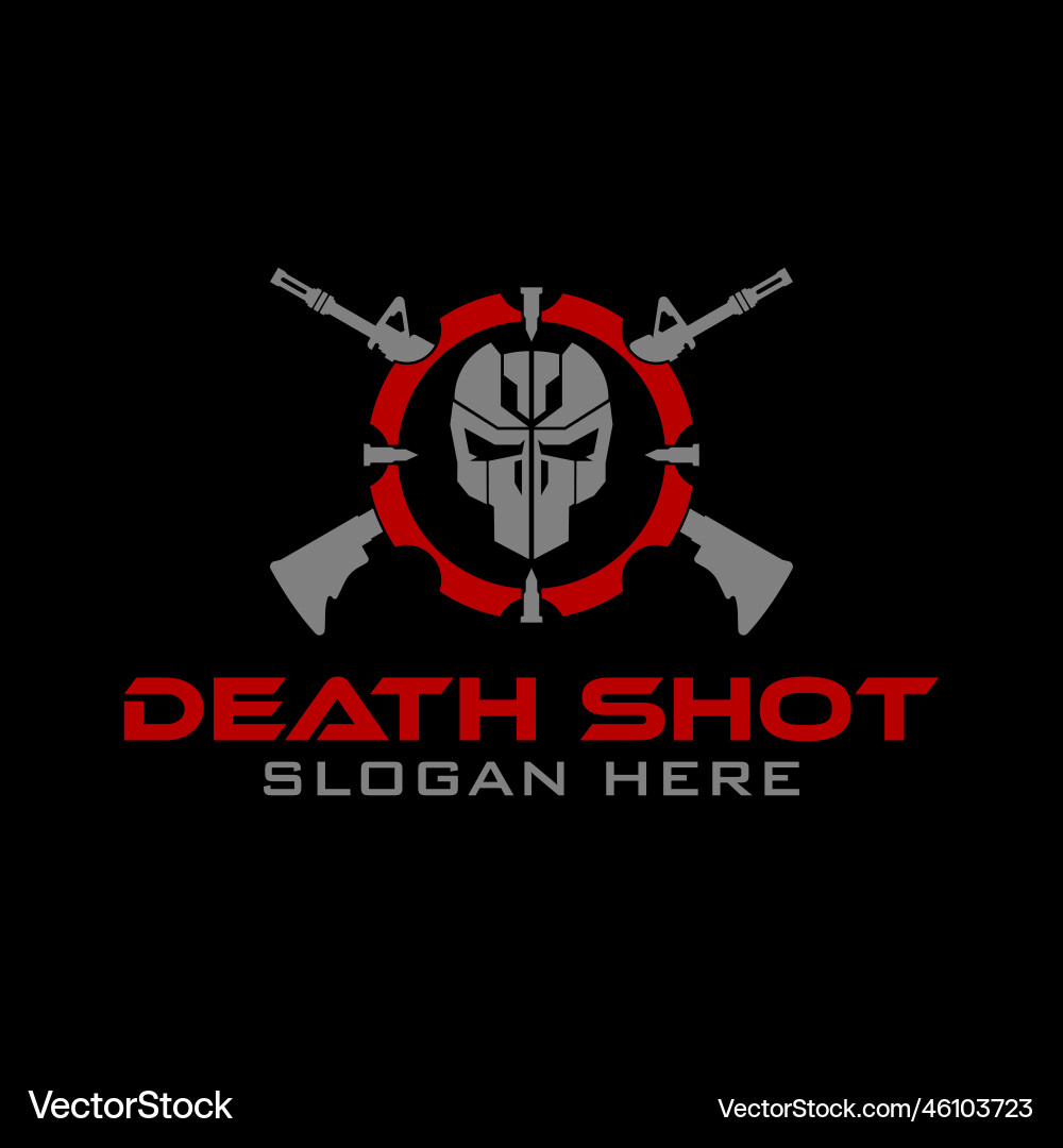 Tactical target skull shoot rifle military gear Vector Image