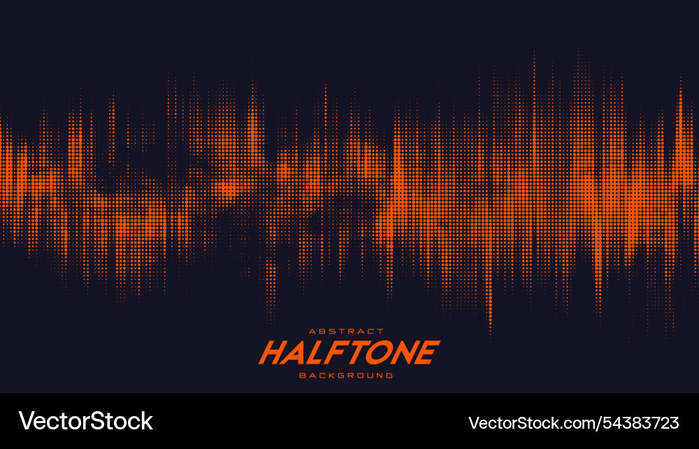 Torn Orange Halftone Sound Wave Royalty Free Vector Image