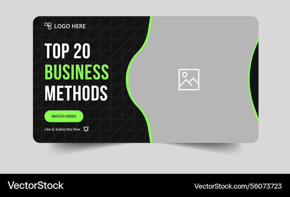 Trendy business methods video thumbnail banner des