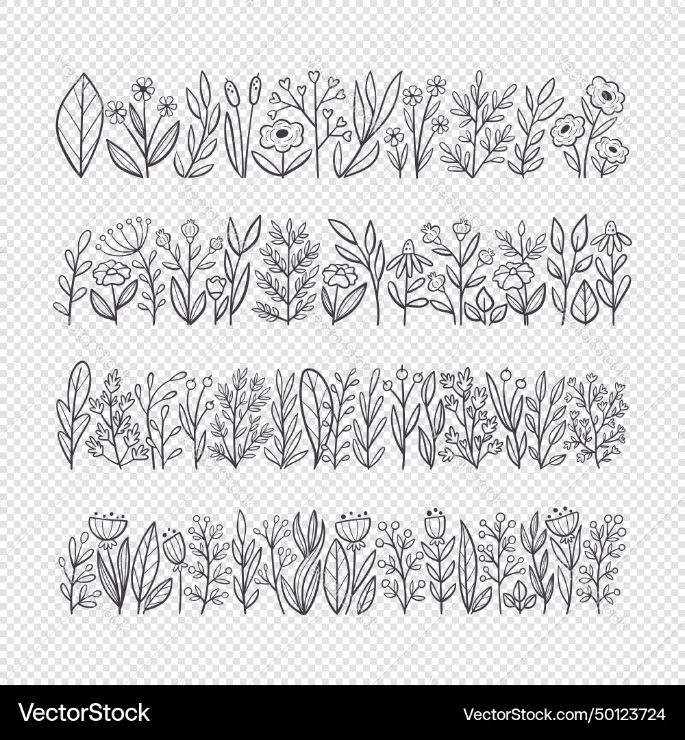 Floral Botanical Divider Set Royalty Free Vector Image