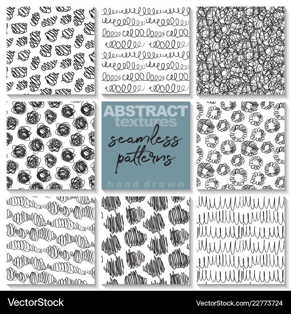 Hand-Drawn Ink Pattern Set Royalty Free Vector Image