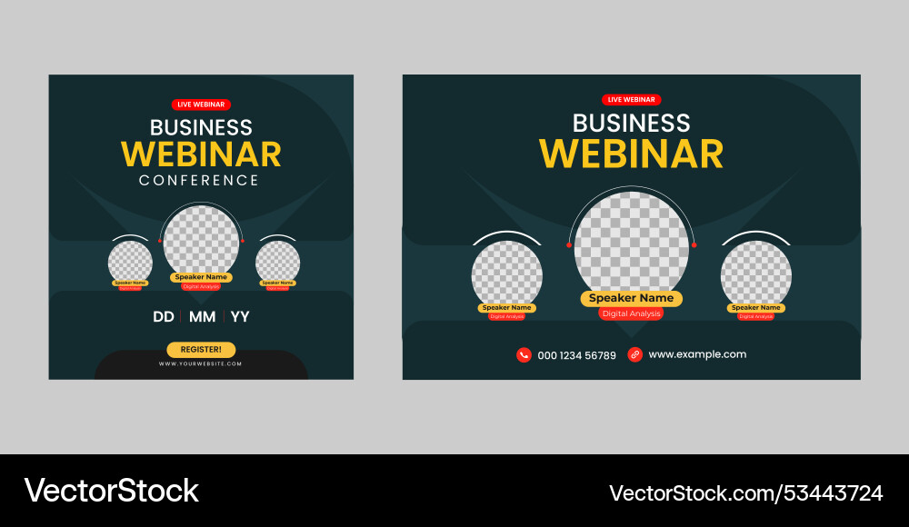 Webinar invitation social media post design Vector Image