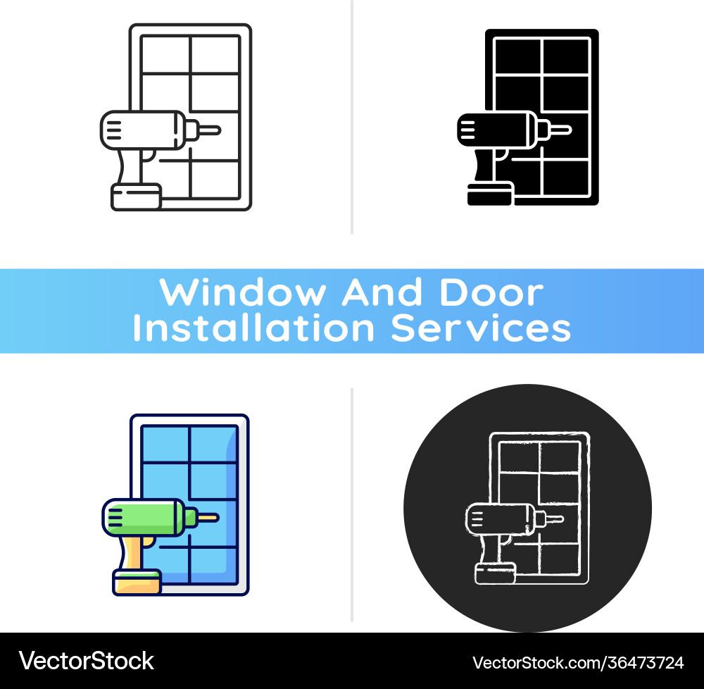 Window installation icon Royalty Free Vector Image