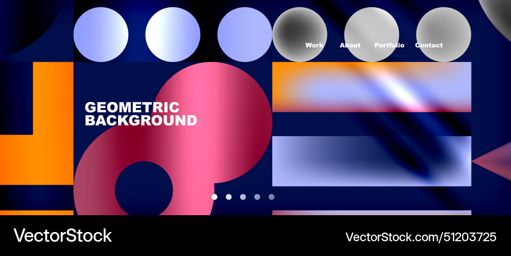 A geometric background with circles and squares Vector Image