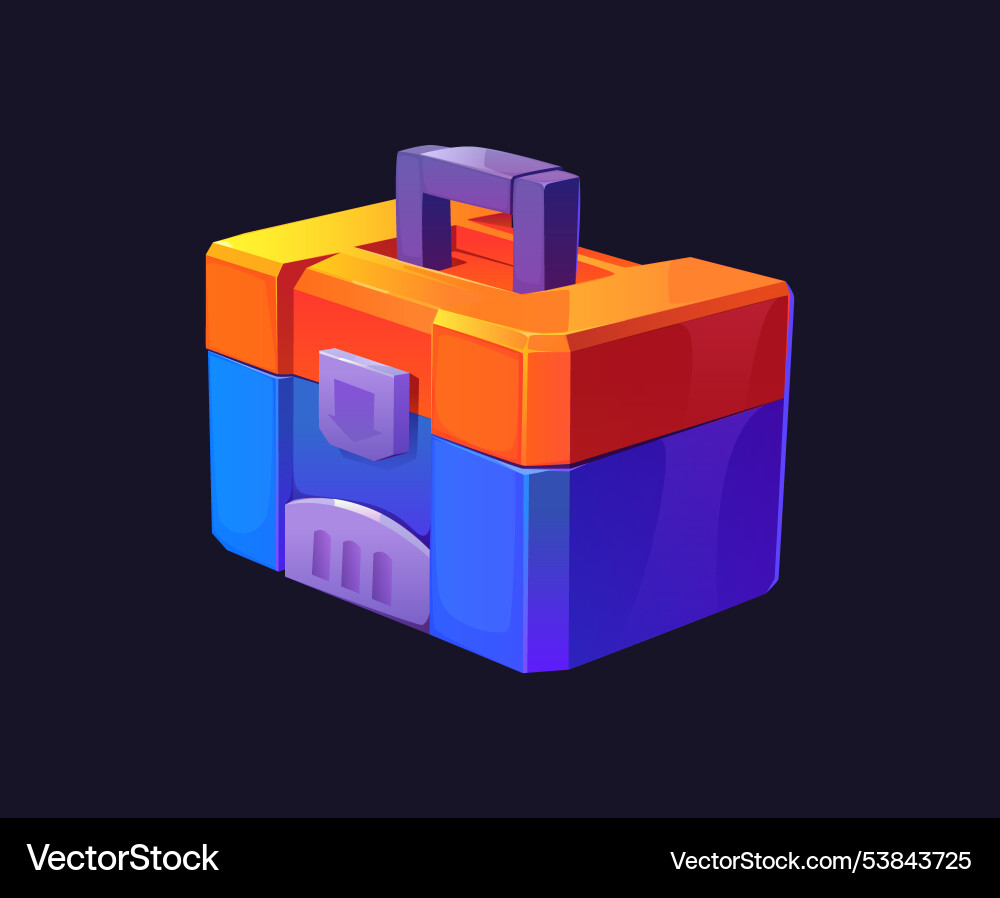 Cartoon futuristic sci fi game toolbox space chest