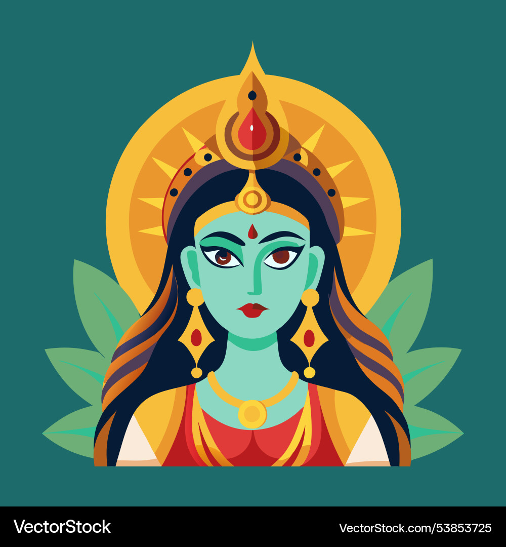 Goddess with elegant jewelry and crown Royalty Free Vector