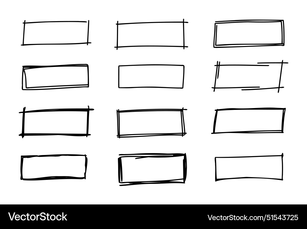 Hand drawn doodle rectangle frames grungy Vector Image Hand drawn doodle rectangle frames grungy Vector Image