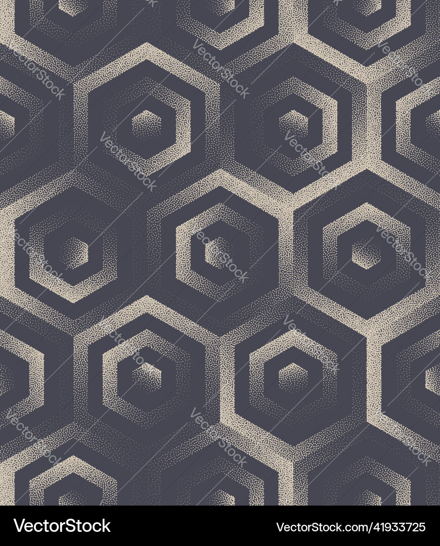 Hexagonal grid seamless pattern dotted art Vector Image