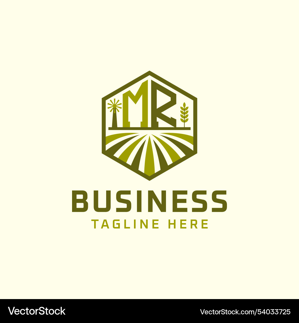 Mr farm logo design modern agro Royalty Free Vector Image