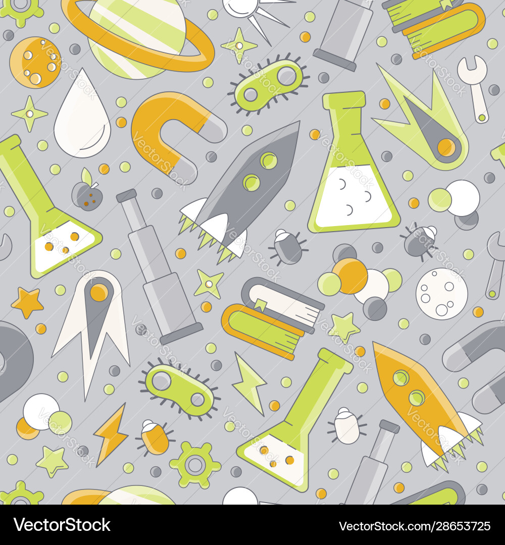 Science Flat Pattern Molecules And Lab Vector Image
