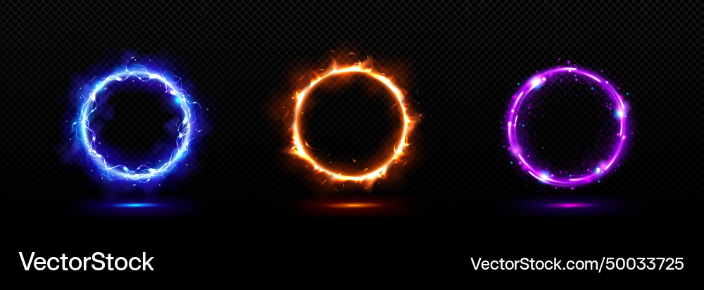 Set of light effect circles Royalty Free Vector Image